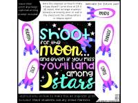 Shoot for the Moon Growth Mindset Bulletin Board Kit, Door Decoration ...