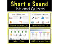 Short e Vowel Sound Words - Vocabulary Lists, Tests, BINGO, and Flash ...