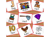 Short Vowel Flash Cards with Pictures - Short e by Teach Simple