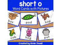 Short Vowel Flash Cards with Pictures - Short o by Teach Simple