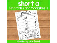 Short Vowel Worksheets and Printables - short a by Teach Simple