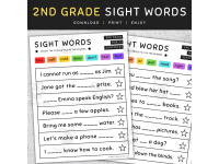 Sight Word Sentences, Fill in the Blanks, 2nd Grade - SET 7 by Teach Simple