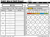 Sight Word Skill Sheets - Fry Words - First 100 by Teach Simple