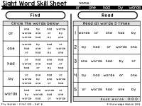 Sight Word Skill Sheets - Fry Words - First 100 by Teach Simple