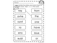 Sight Word Unscramble and Match the First 100 Most Commonly Used Sight ...