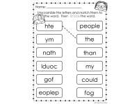 Sight Word Unscramble and Match the First 100 Most Commonly Used Sight ...