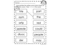 Sight Word Unscramble and Match the First 100 Most Commonly Used Sight ...