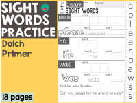 Sight Words Cut & Paste Primer by Teach Simple