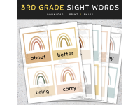 Sight Words Flashcards: 3rd Grade Sight Words, Boho Rainbow Flash Cards ...