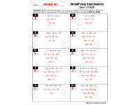 Simplifying Expressions - Solve + Match Worksheet by Teach Simple