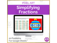 Simplifying Fractions Pixel Art | Christmas Digital Activity by Teach ...