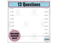 Simplifying Radicals Matching Worksheet by Teach Simple