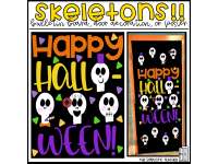 Skeleton Halloween/Fall Bulletin Board Kit, Door Decoration Set, or ...