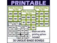 skip counting by 50s bingo - boards 26-30 by Teach Simple