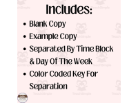 Social Work Weekly Mock Schedule Form-- Schedule Template by Teach Simple