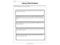 Solving Money Word Problems Worksheet by Teach Simple