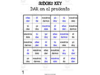 Spanish: DAR Present Tense Sudoku by Teach Simple