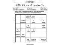 Spanish: HABLAR Present Tense Sudoku by Teach Simple