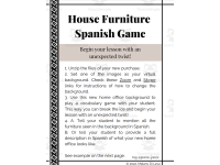 Spanish: House Furniture Vocabulary Game - Juego de Vocabulario de Casa ...