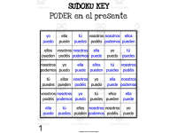 Spanish: PODER Present Tense Sudoku by Teach Simple