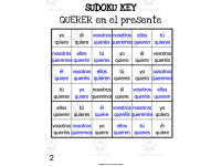 Spanish: QUERER Present Tense Sudoku by Teach Simple