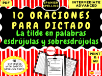 SPANISH SPELLING DICTATION NO PREP WEEK 6 La tilde en palabras ...