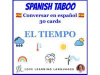 Spanish: Taboo Speaking Game - Weather Vocabulary by Teach Simple