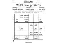 Spanish: TENER Present Tense Sudoku by Teach Simple
