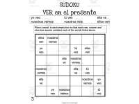 Spanish: VER Present Tense Sudoku by Teach Simple