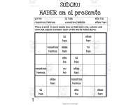 Spanish: Verb HABER Present Tense Sudoku by Teach Simple