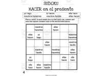Spanish: Verb HACER Present Tense Sudoku by Teach Simple