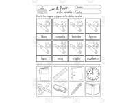 Spanish: Vocabulary Practice Sheet | At School Cut and Paste by Teach ...