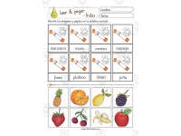 Spanish: Vocabulary Practice Sheet | Fruits Cut and Paste by Teach Simple