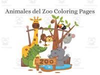 Spanish: Zoo Animals Coloring Pages by Teach Simple