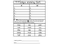Spelling Sorts to Reinforce Spelling Patterns by Teach Simple