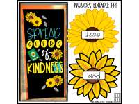 Spread Kindness/Happiness Sunflower Bulletin Board Set, Door Decoration ...