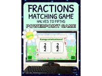 Spring Fractions Matching Game Activity - 1/2s to 1/5s - Digital ...