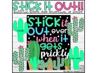 Stick it Out Growth Mindset Cactus Bulletin Board Kit, Door Decoration ...