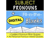 SUBJECT PRONOUNS - Fill-in-the-Blanks Activities - Digital and Print ...