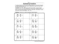 Subtracting Fractions Different Denominator Worksheet by Teach Simple
