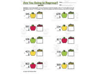 Subtraction with and without Regrouping Worksheets-Apple Theme by Teach ...