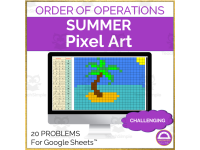 Summer Order of Operations Challenging Pixel Art Activity by Teach Simple