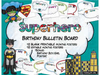 Superhero Birthday Poster Set by Teach Simple