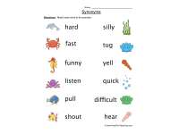Synonyms Matching Worksheet by Teach Simple