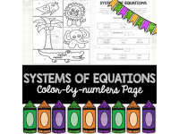 Systems of Equations Color by Number Worksheet by Teach Simple