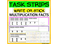 TASK STRIPS | WRITE OR STICK | MULTIPLICATION FACTS CARDS/CENTER by ...