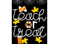 Teach or Treat Halloween Bulletin Board Kit, Door Decoration Set, or ...