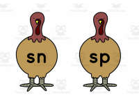 Thanksgiving Blended Word Family Game by Teach Simple