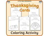 Thanksgiving Card Templates - Coloring Activity by Teach Simple