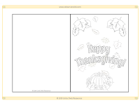 Thanksgiving Card Templates - Coloring Activity by Teach Simple
